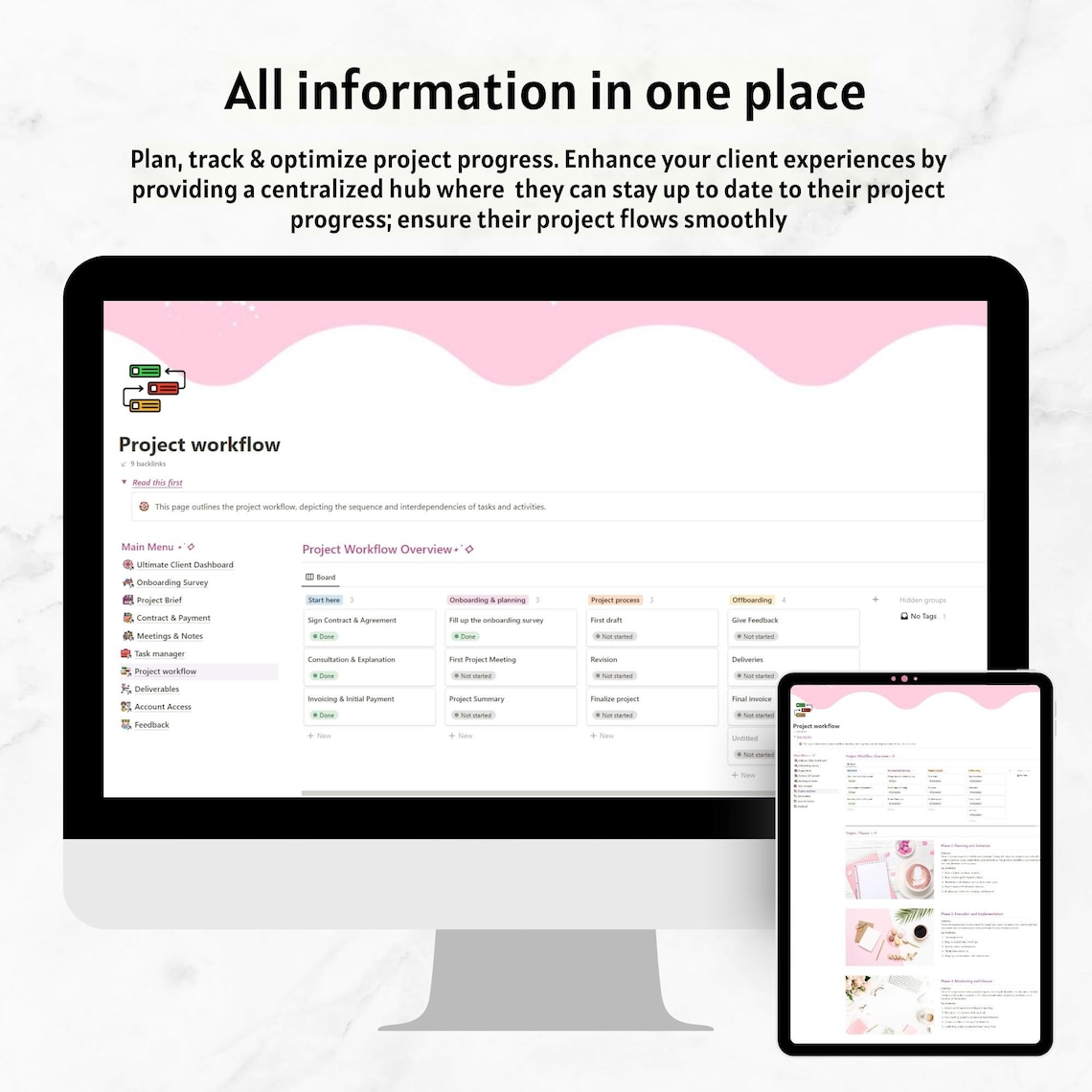 Notion Template Client Portal, Client Dashboard Project Tracker, Client ...