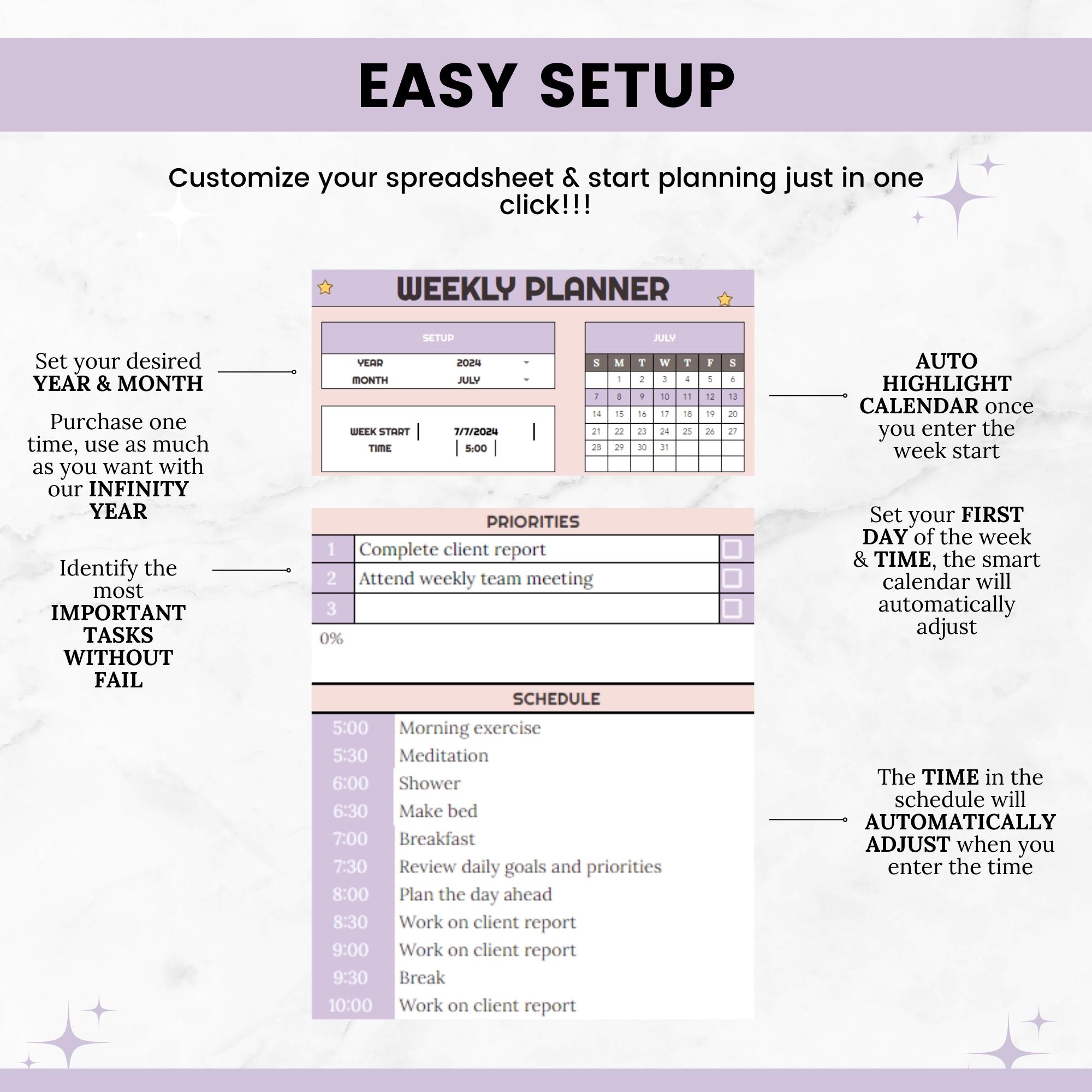 Daily Spreadsheet Google Sheet Monthly Calendar Template, Daily Routine ...