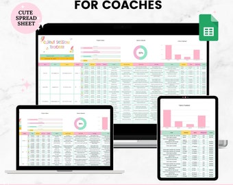 Client Session Tracker Spreadsheet for Coaches, CRM, Client Management ...
