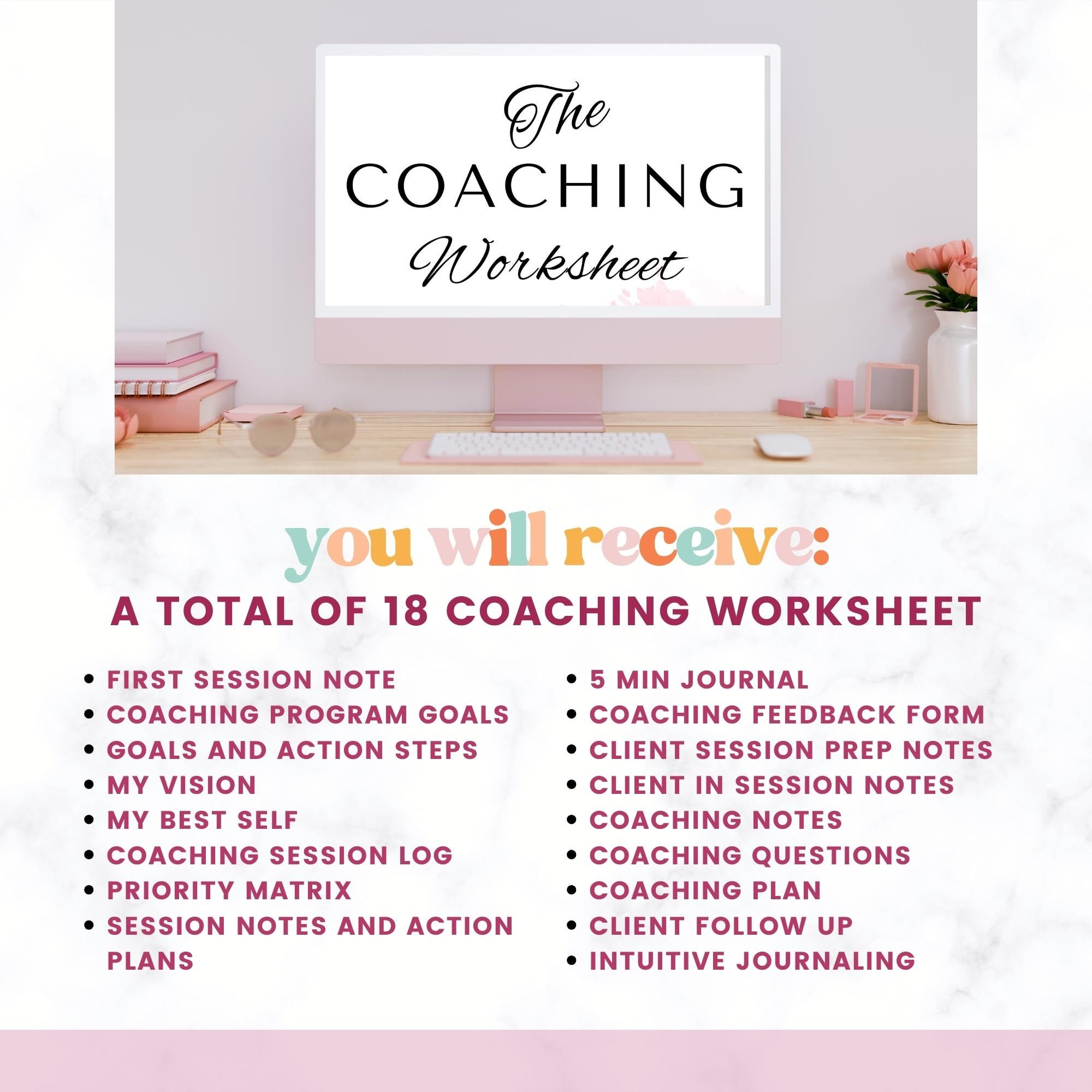 Coaching Session Worksheet Template for Coach | Coaching Worksheet ...