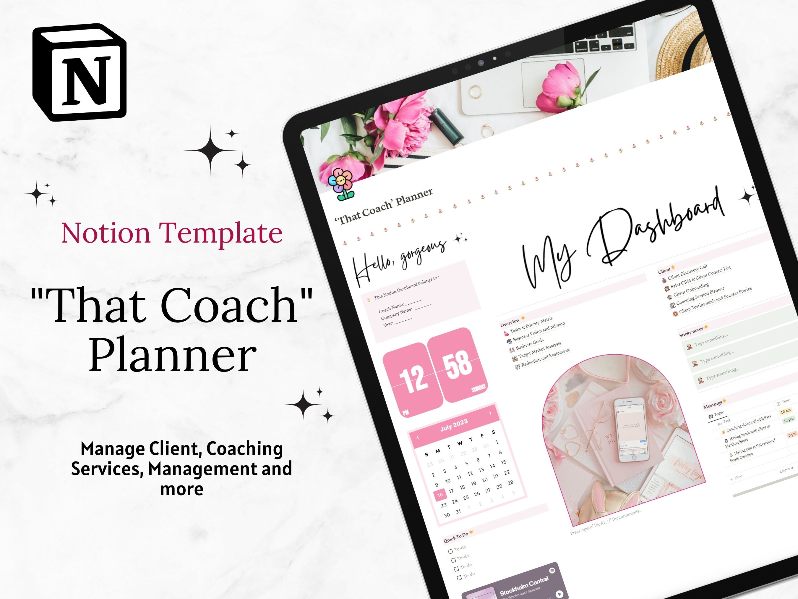 Notion Template Ultimate Coaching Dashboard | Coaching Business Tool | Notion Coach | Online ...