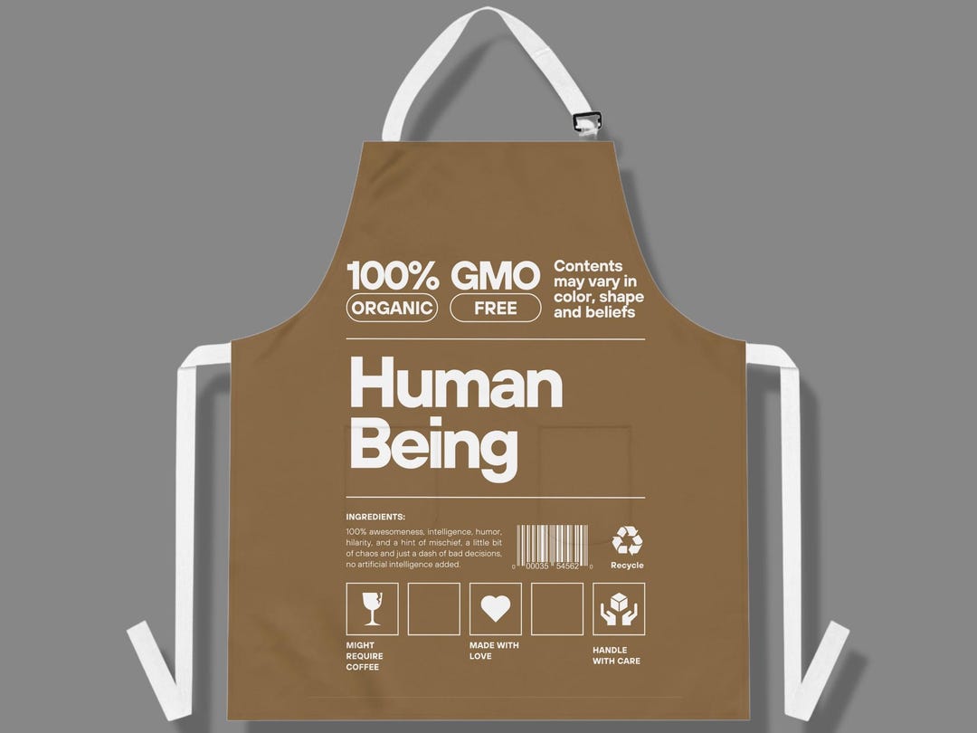 Human Being, Personalized Chef Apron, Chef Apron, Personalized Kitchen ...