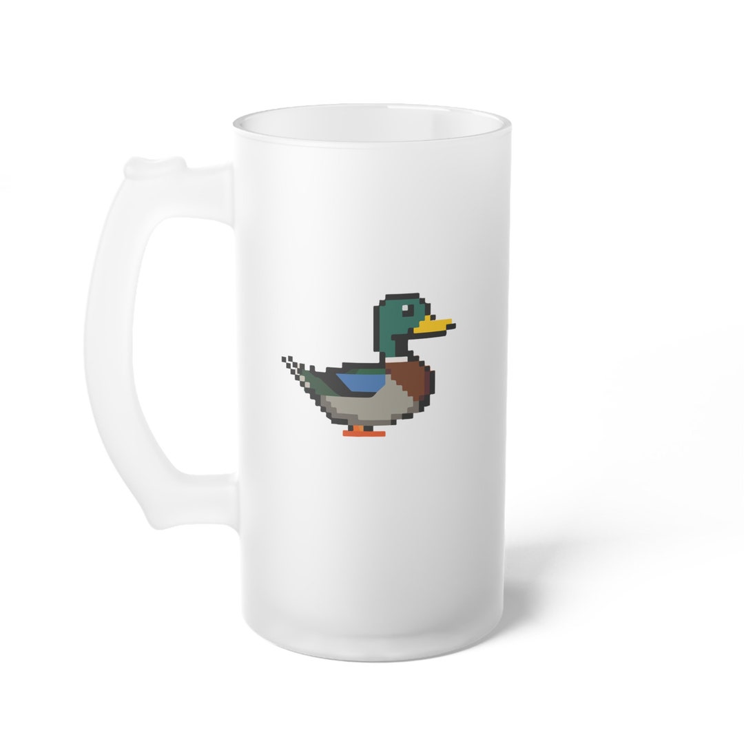 Mallard Drake Duck Hunting Frosted Beer Mug 16oz Retro Glass Dishwasher ...