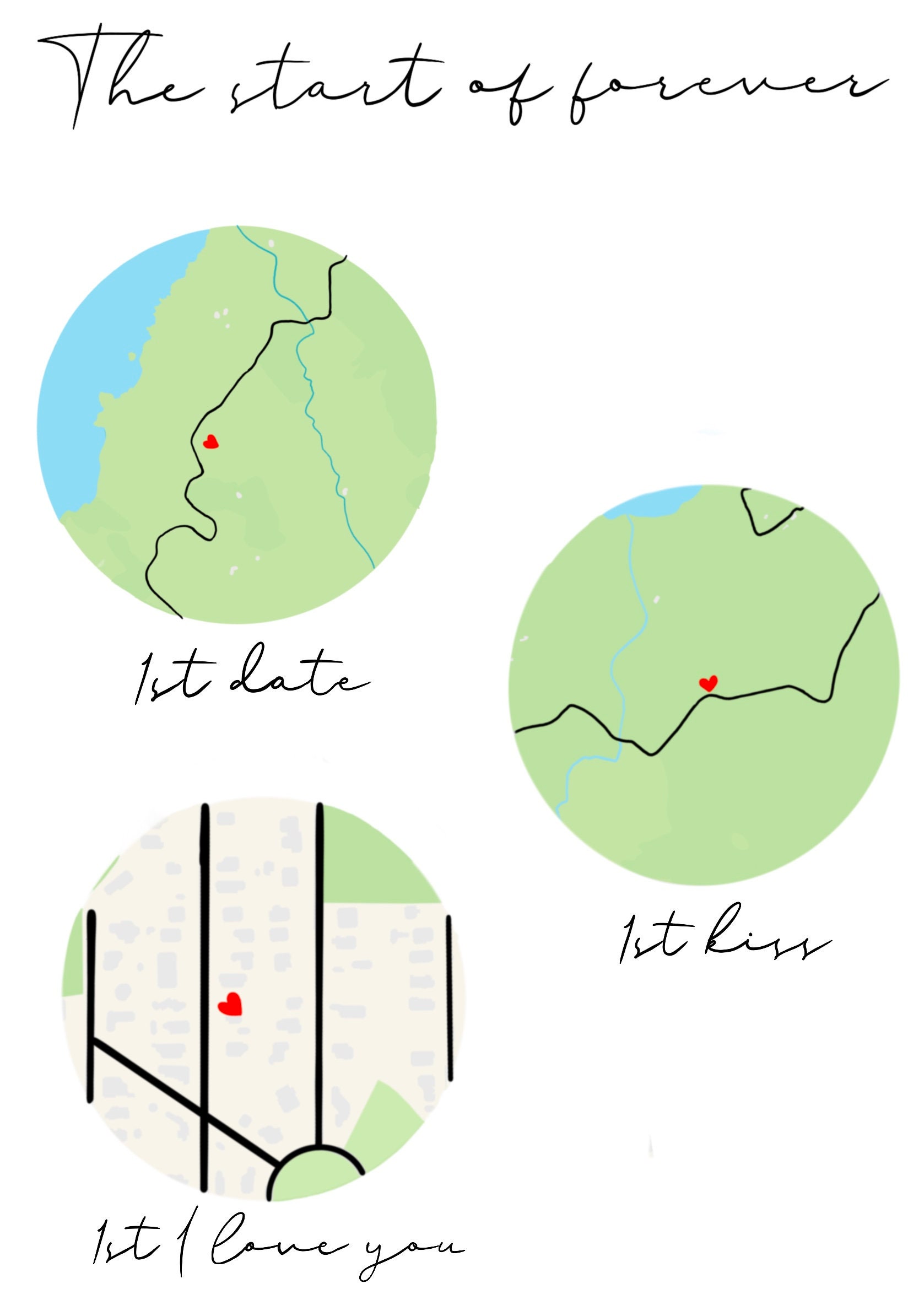 Map of Your Love - Etsy