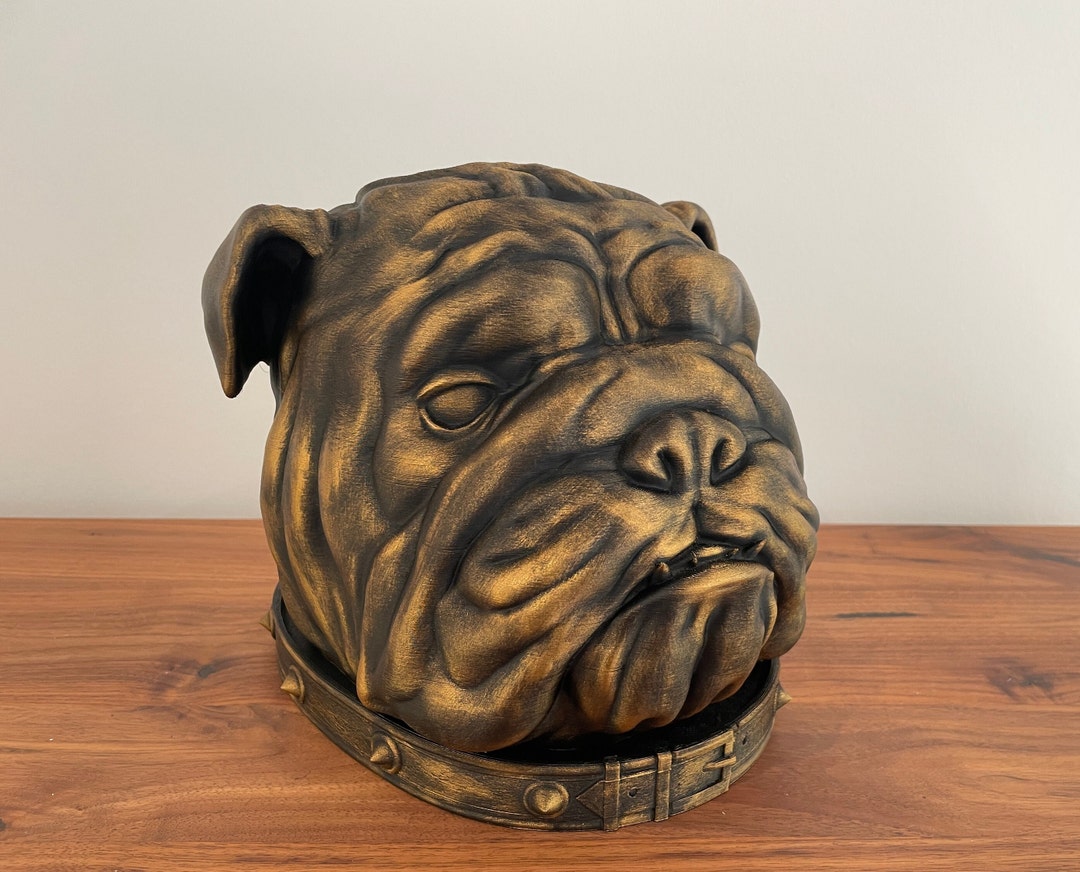 English Bulldog Head Bust - Realistic Look and Size - Museum Look ...