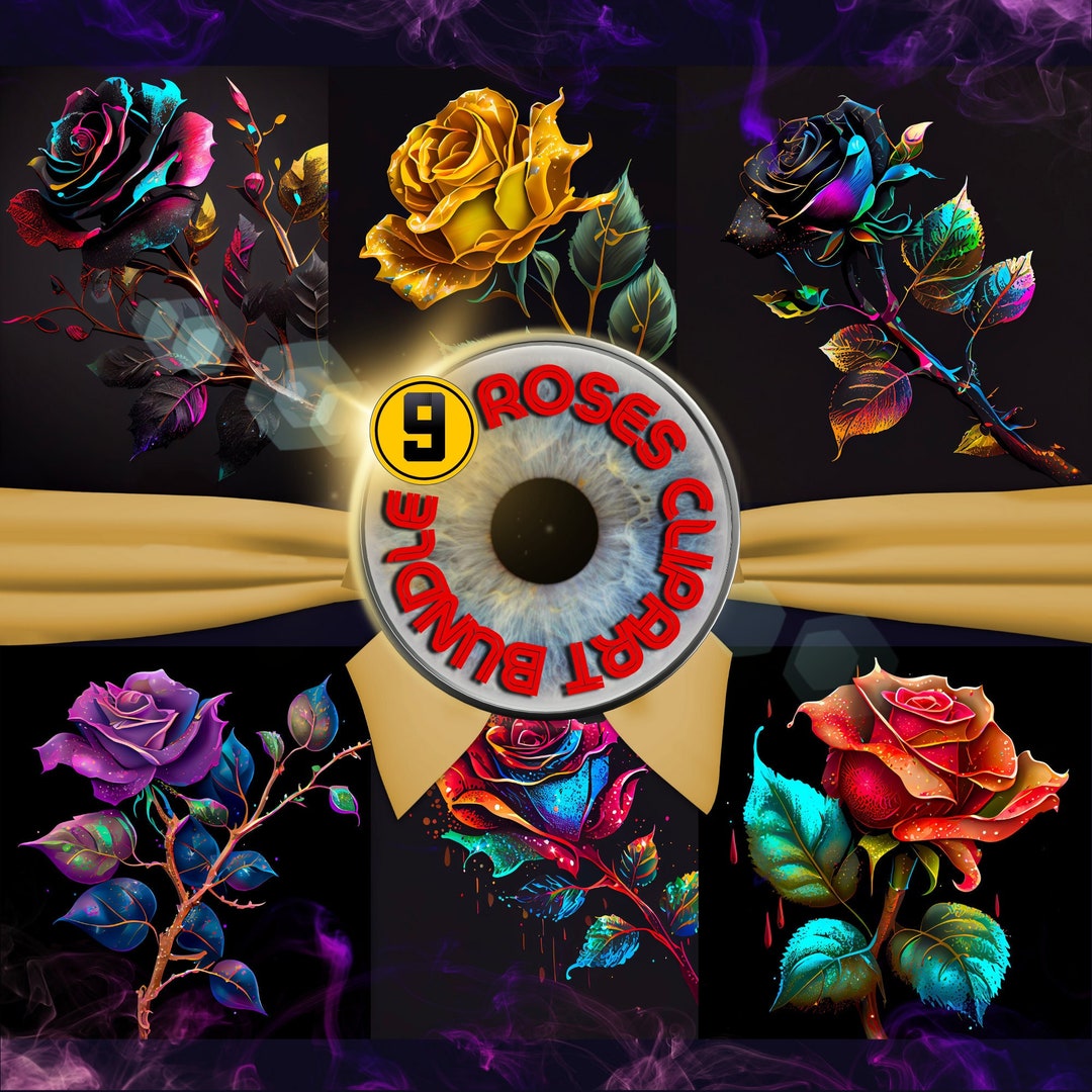 Watercolor Roses Clipart Bundle 9 High Resolution PNG JPG 4500 X 5400 ...