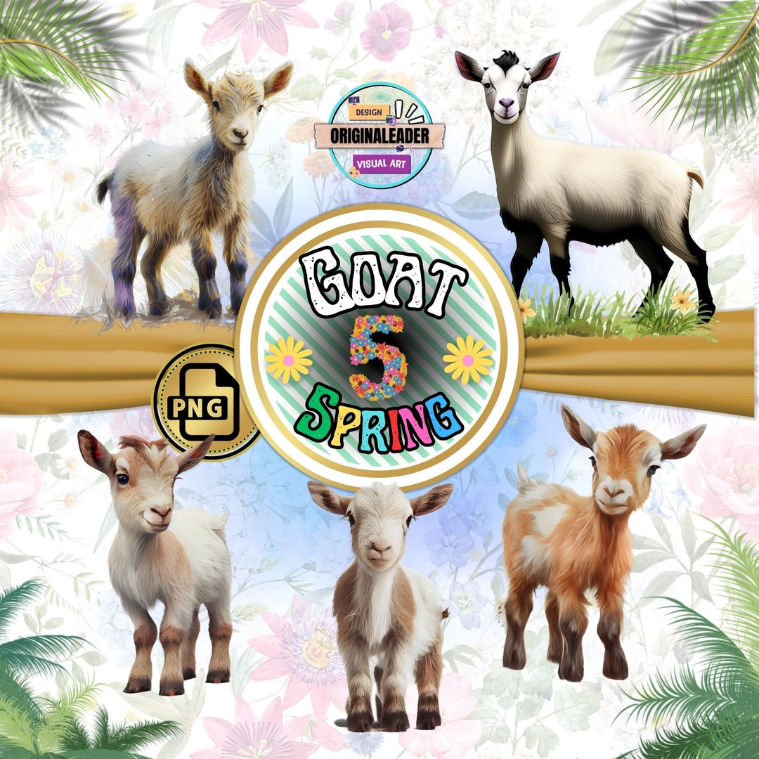 Baby Goat Clipart, Farm Animals PNG, Baby Goat PNG, Watercolor, Farm ...