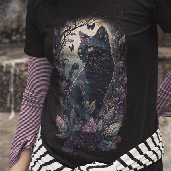 Black Cat Shirt - Etsy