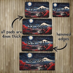 Japanese Desk Mat Snowy Mount Fuji XXL Mousepad Desks Pad XL Gaming ...