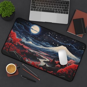 Japanese Desk Mat Snowy Mount Fuji XXL Mousepad Desks Pad XL Gaming ...