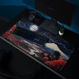 Japanese Desk Mat Snowy Mount Fuji XXL Mousepad Desks Pad XL Gaming ...