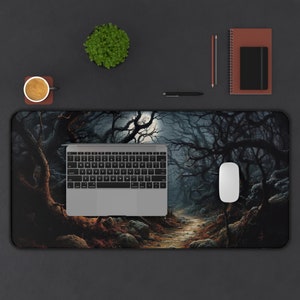 Goth Desk Mat Haunted Forest Gothic XXL Mousepad Desks Pad XL Gaming ...