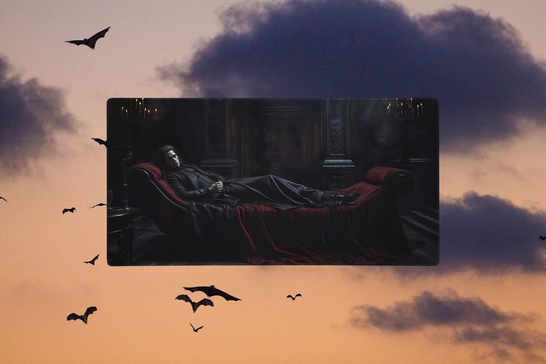 Goth Desk Mat Lounging Vampire Gothic XXL Mousepad Desks Pad - Etsy