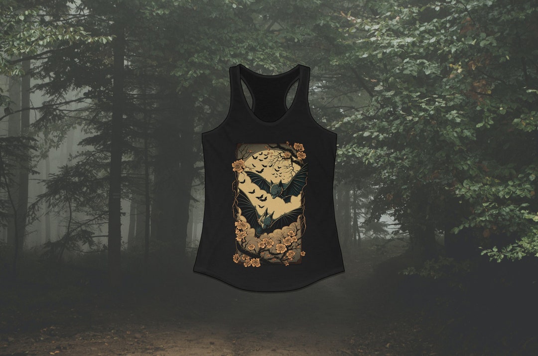 Gothic Racerback Tank Top Bats Shirt Spooky Bat Halloween Goths Goth ...