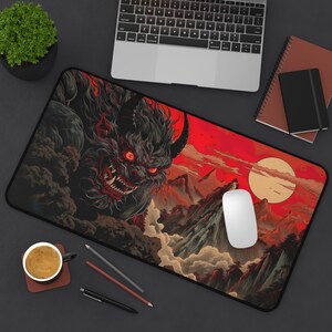 Japanese Gothic Desk Mat Bloodthirsty Oni Demon Dark Fantasy XXL ...