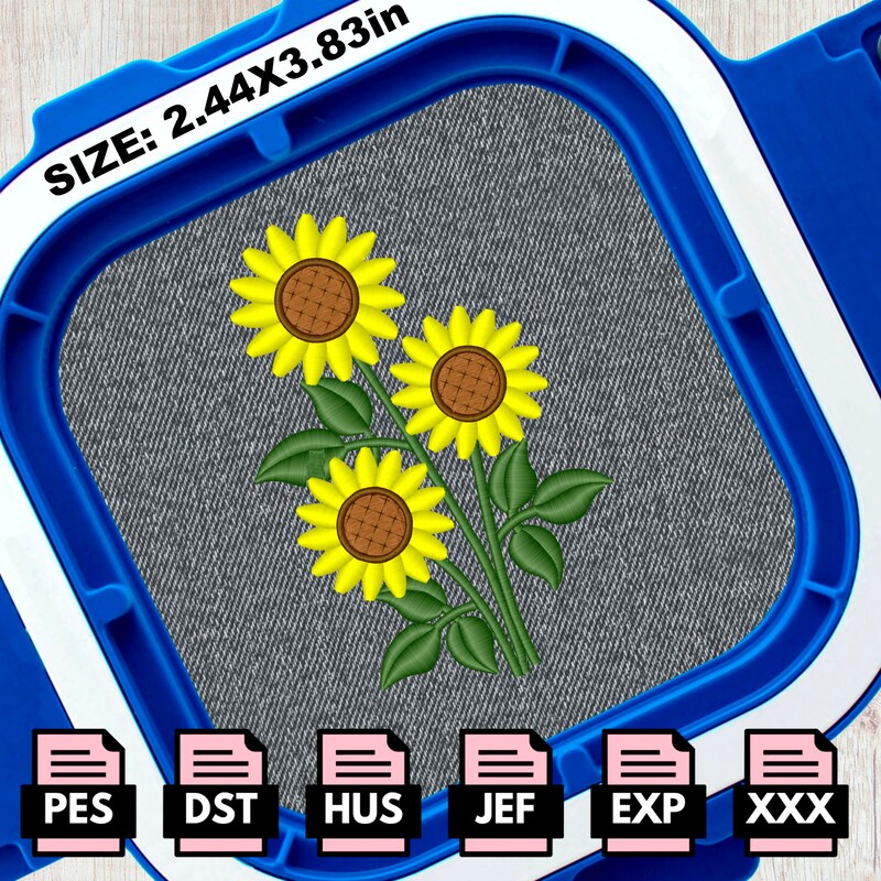 Sunflower Embroidery - Etsy