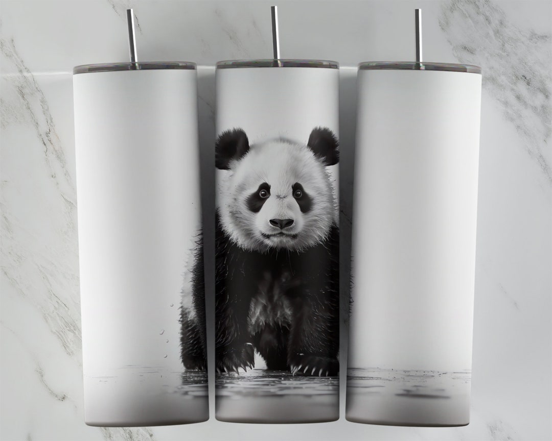 Giant Panda Sublimation Design for 20oz Skinny Tumblers, Tumbler PNG ...