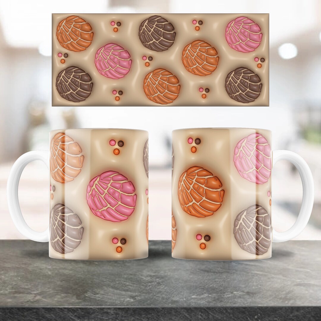 Inflated Conchas Mug Design, Sublimation Design for 12 & 15 Oz Coffee ...