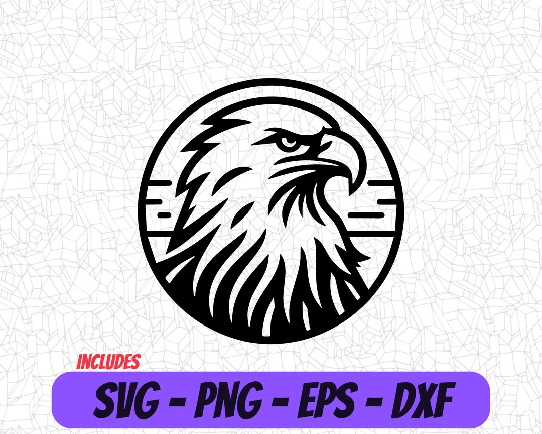 Eagle Round Logo Bald Eagle SVG File Bird PNG Clip Art Laser Engraving ...