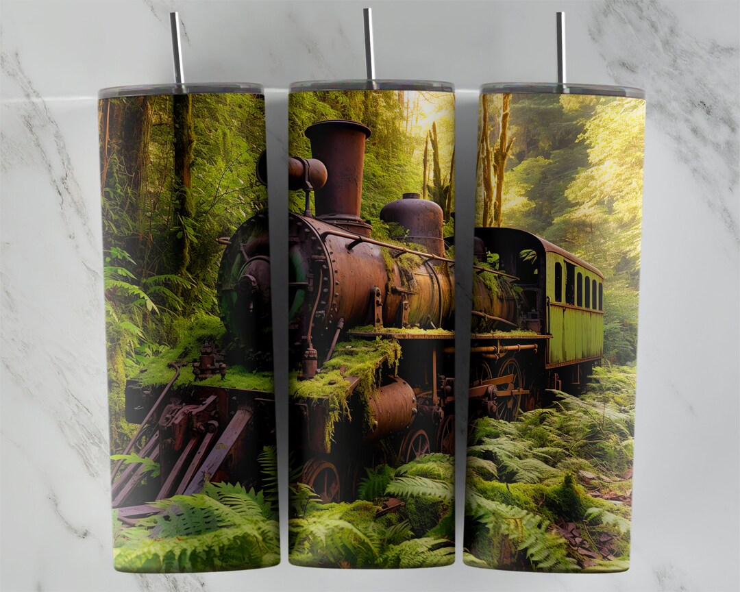 Abandoned Steam Train Sublimation Design for 20oz Skinny Tumblers ...
