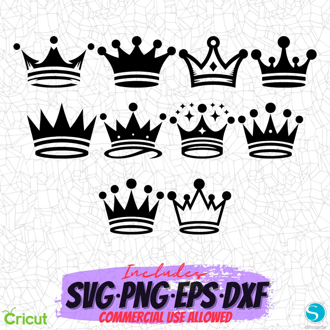 Crown Svg Design Bundle, PNG Clipart Files, Sublimation Designs, Cricut ...