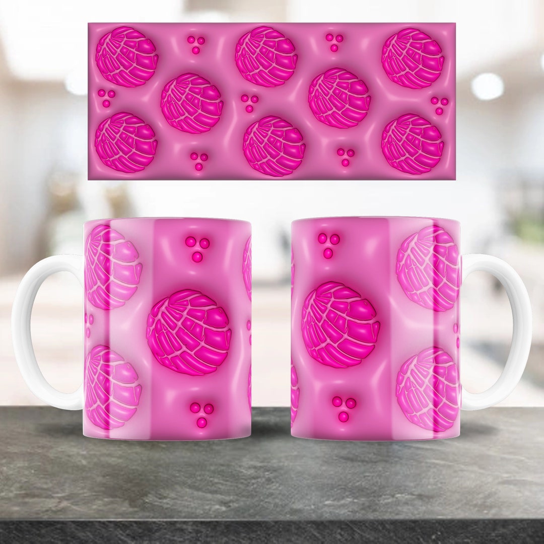 Pink Inflated Conchas Mug Design, Sublimation Design for 12 & 15 Oz ...