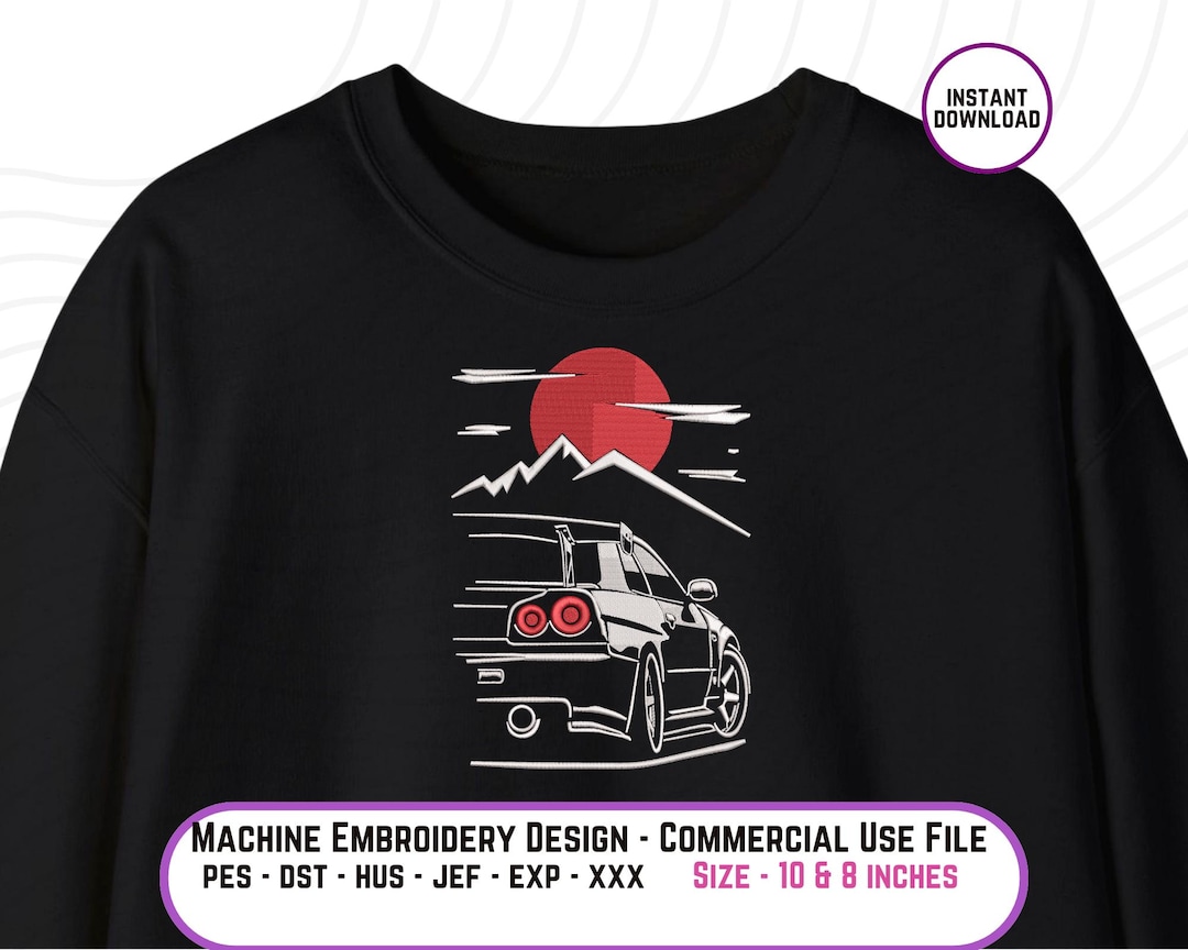 Street Racing Embroidery File, Car DST Files, Brother Embroidery ...