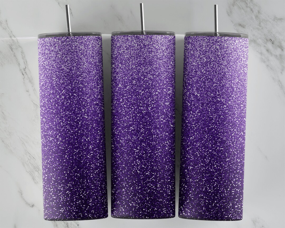 Purple Glitter Sublimation Design, for 20oz Skinny Tumbler, Vinyl Wrap ...