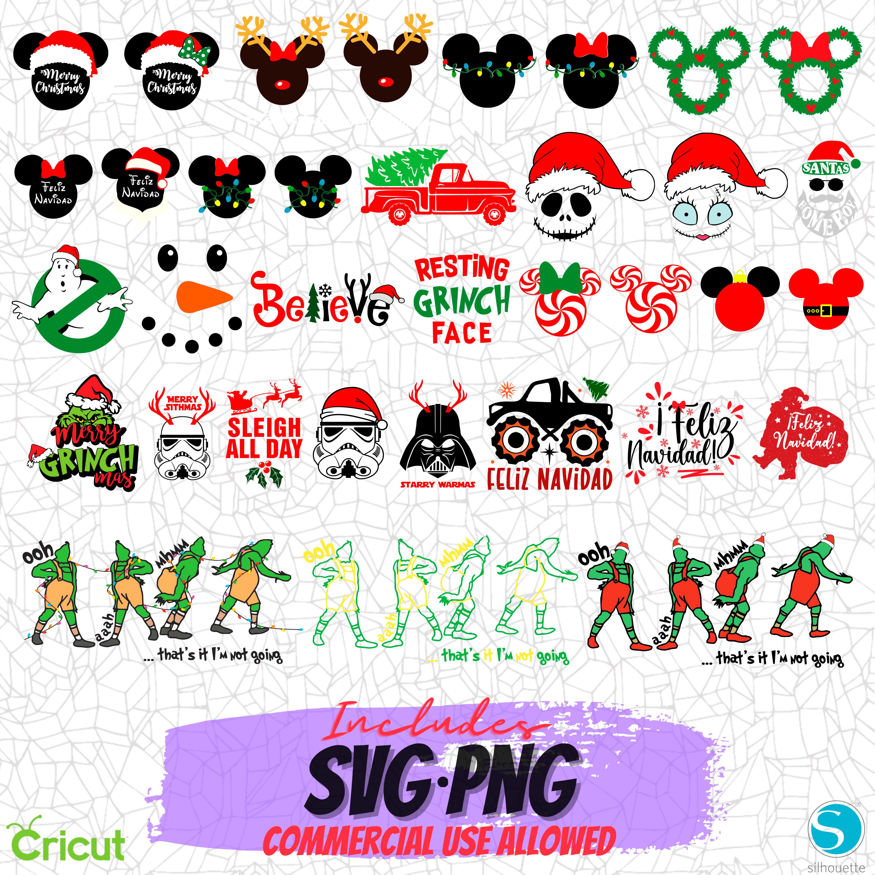 Feliz Navidad Svg Design Bundle, PNG Clipart Files, Sublimation Designs ...