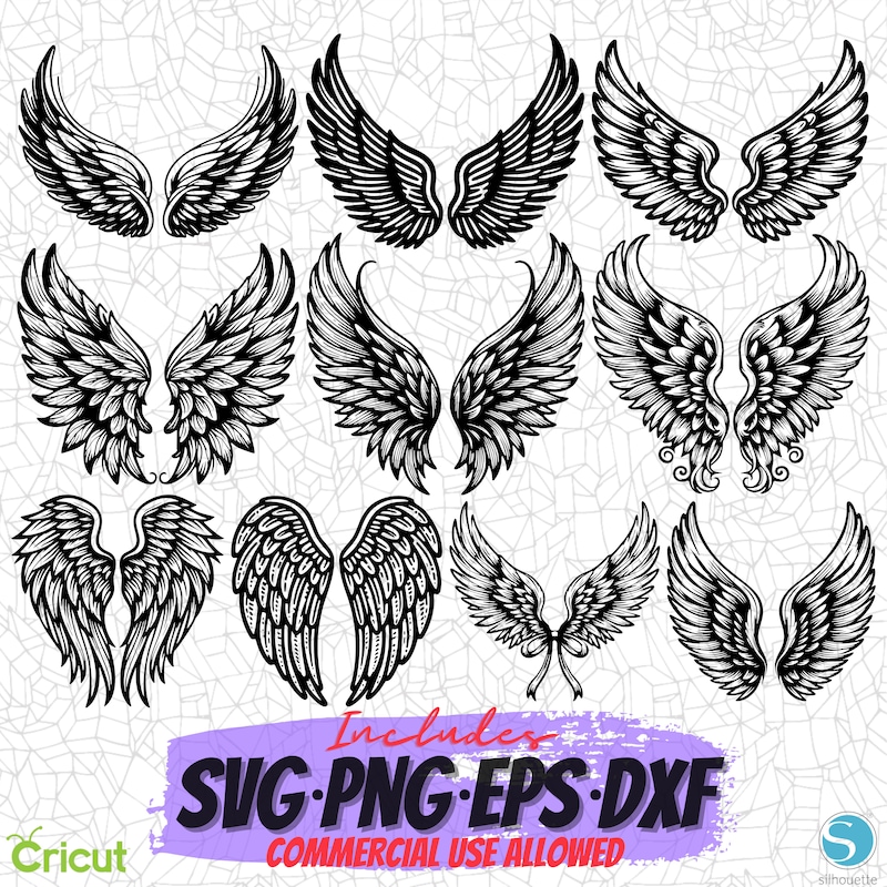 Angel Wings Svg - Etsy