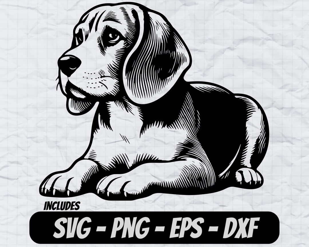 Beagle Dog SVG Design, Cute Dog PNG Clipart, Sublimation Design, Cricut ...