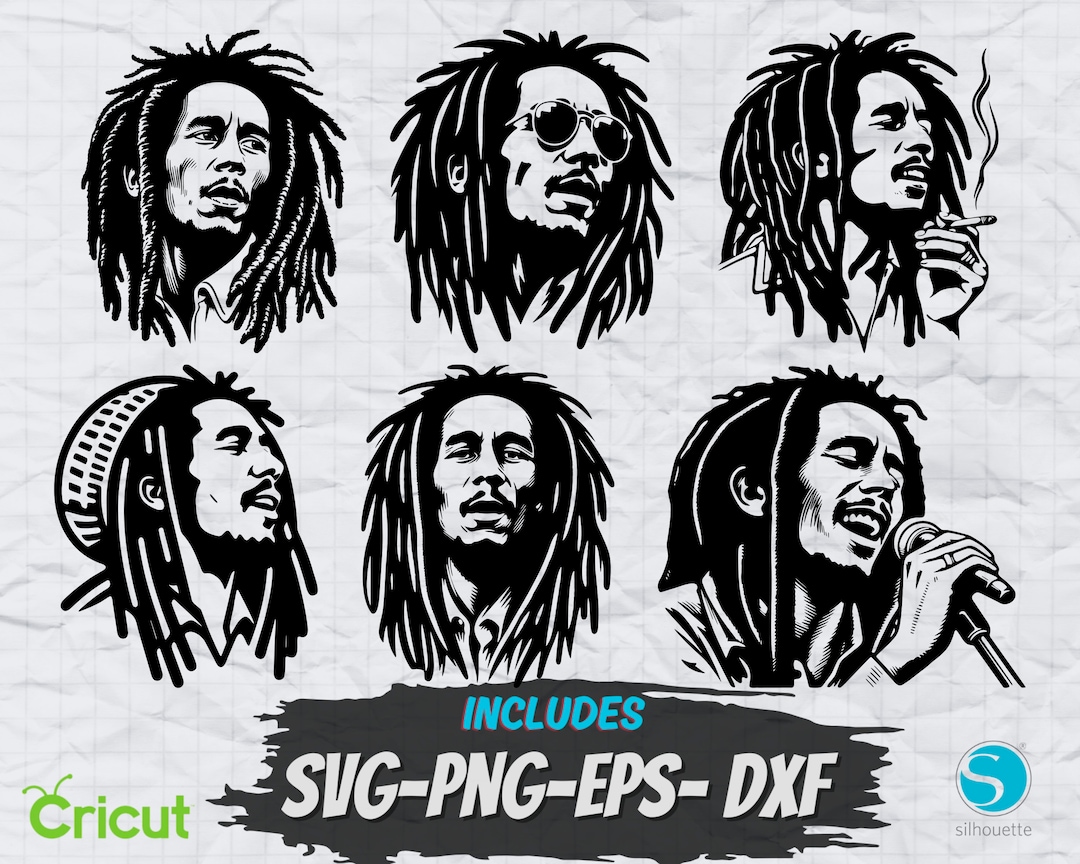Bob Marley Svg Design, PNG Clipart, Sublimation Designs, Cricut Cut ...
