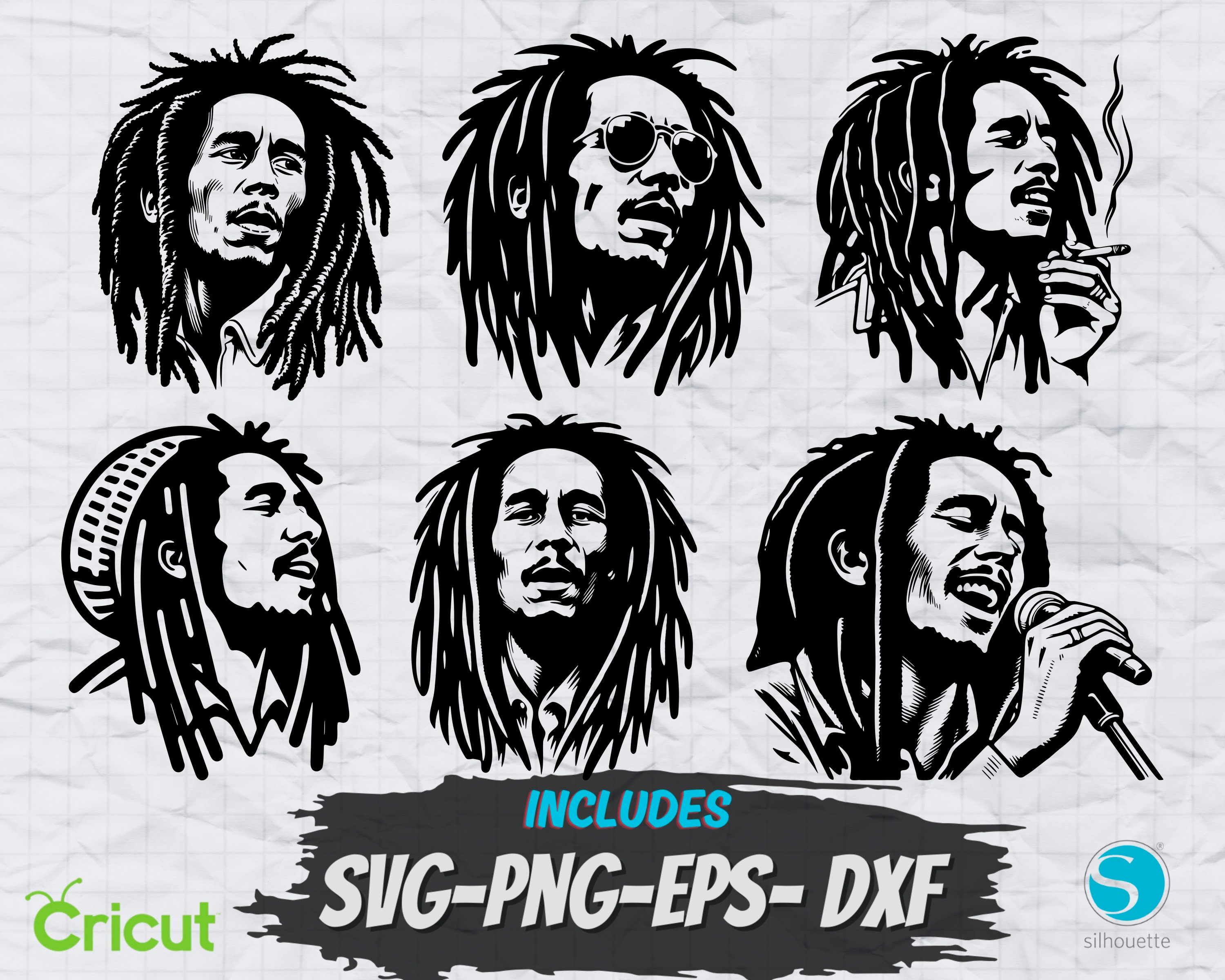 Bob Marley Svg Design, PNG Clipart, Sublimation Designs, Cricut Cut ...