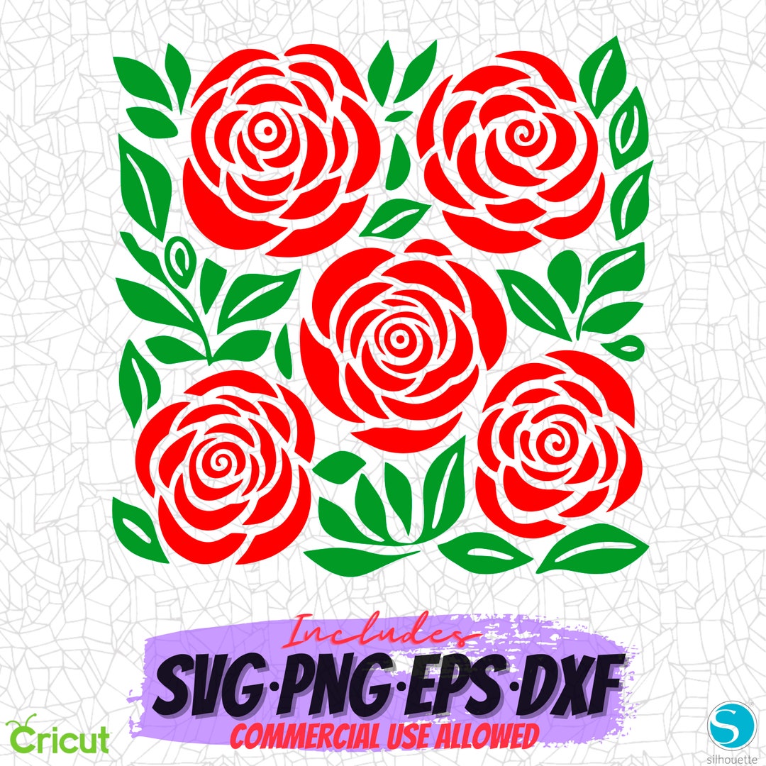 Rose Pattern Svg Design, PNG Clipart Files, Sublimation Designs, Cricut ...