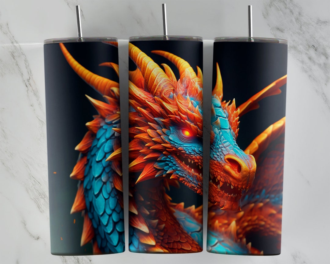 Chinese Dragon Sublimation Design for 20oz Skinny Tumblers, Tumbler PNG ...