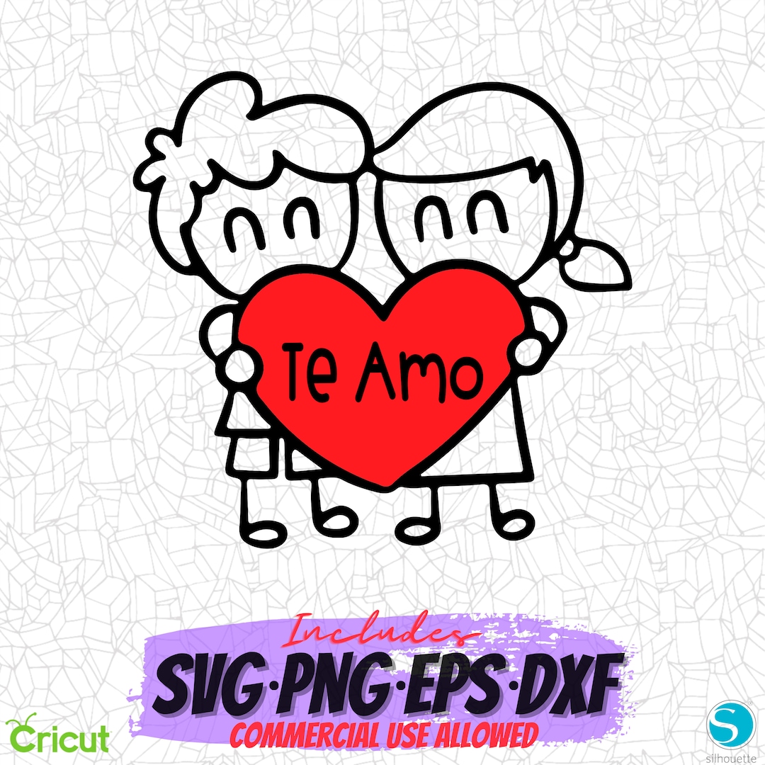 Te Amo Svg Design, PNG Clipart Files, Sublimation Designs, Cricut Cut ...