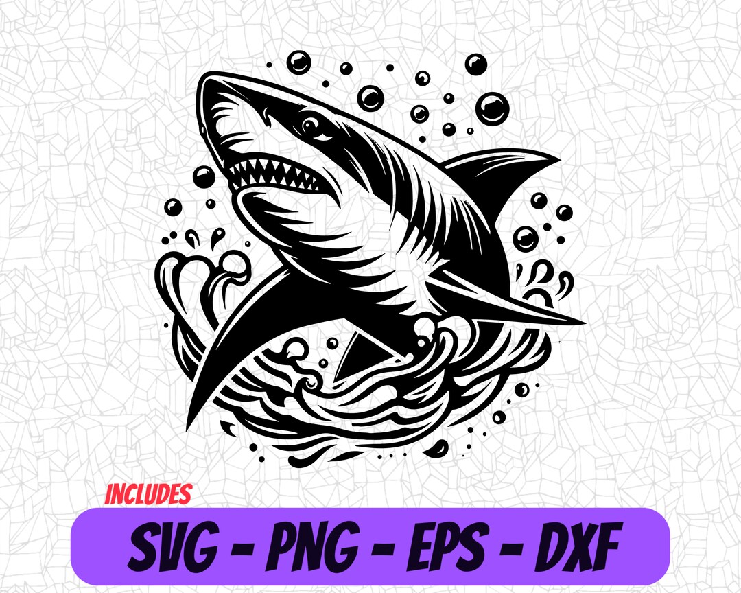 Shark Svg Design, Shark PNG Clipart File, Sublimation Designs, Cricut ...
