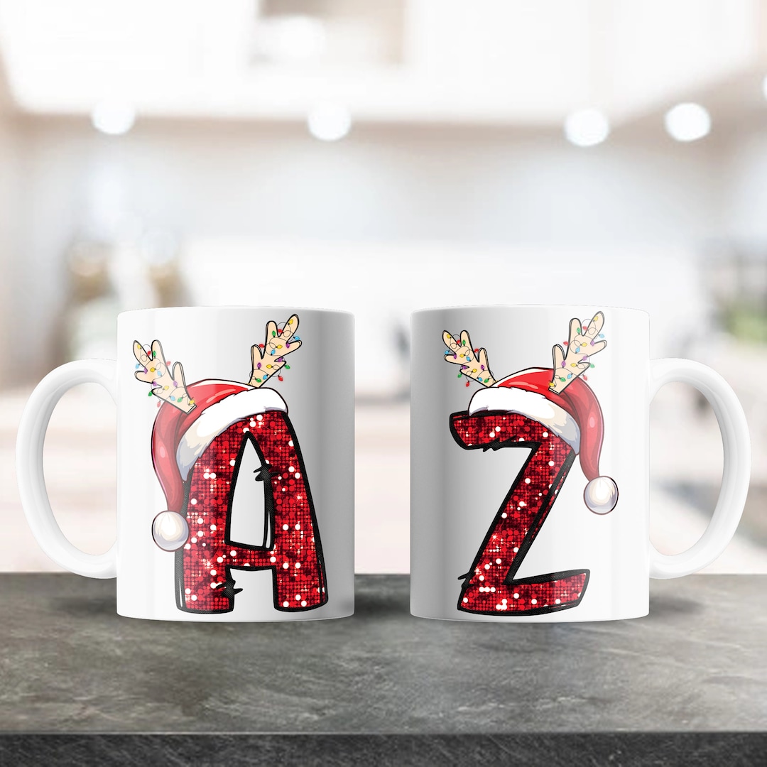 Christmas Mug Designs, Perfect for Any Size Mugs, Includes A-Z Letters ...