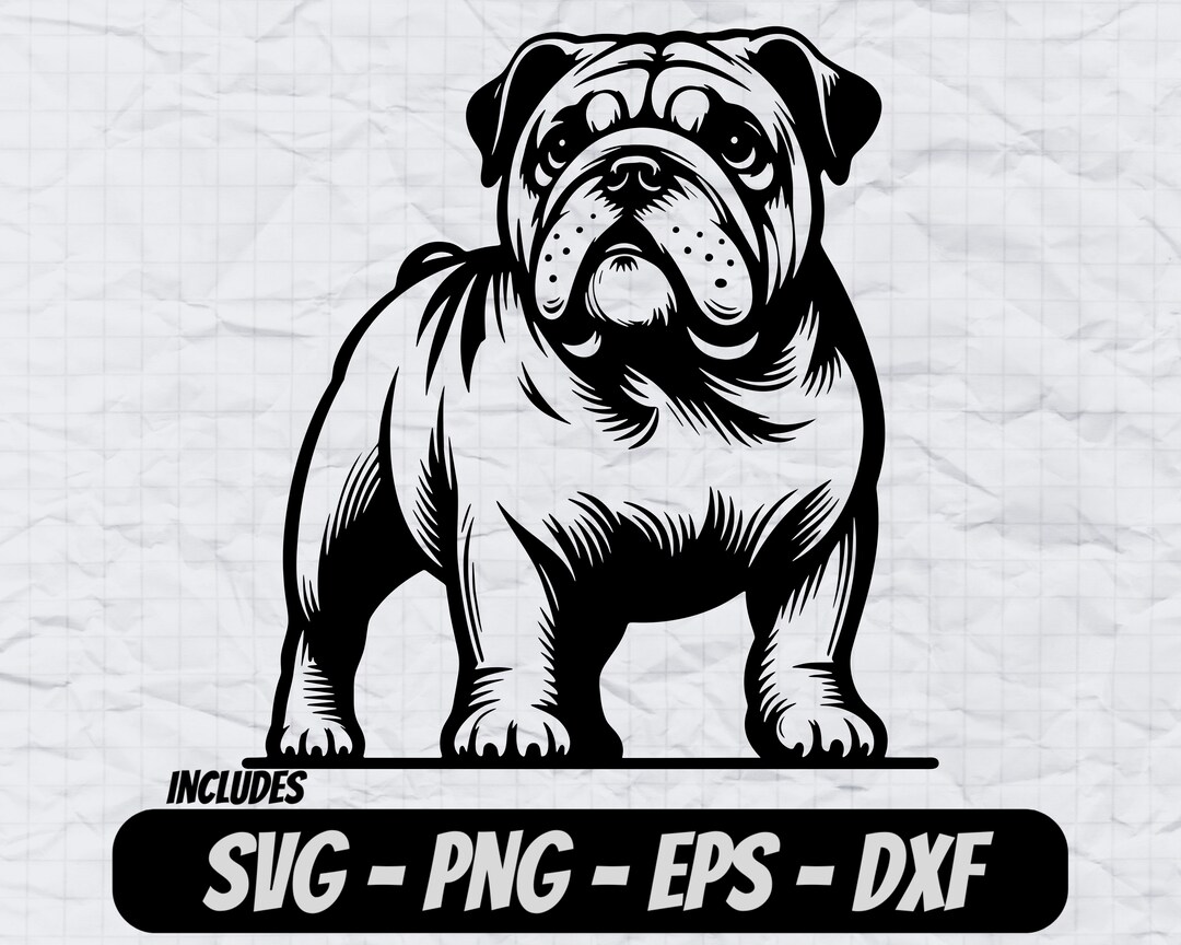Bulldog SVG Design, Dog PNG Clipart, Sublimation Design, Cricut Cut ...