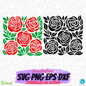 Rose Pattern Svg Design, PNG Clipart Files, Sublimation Designs, Cricut ...