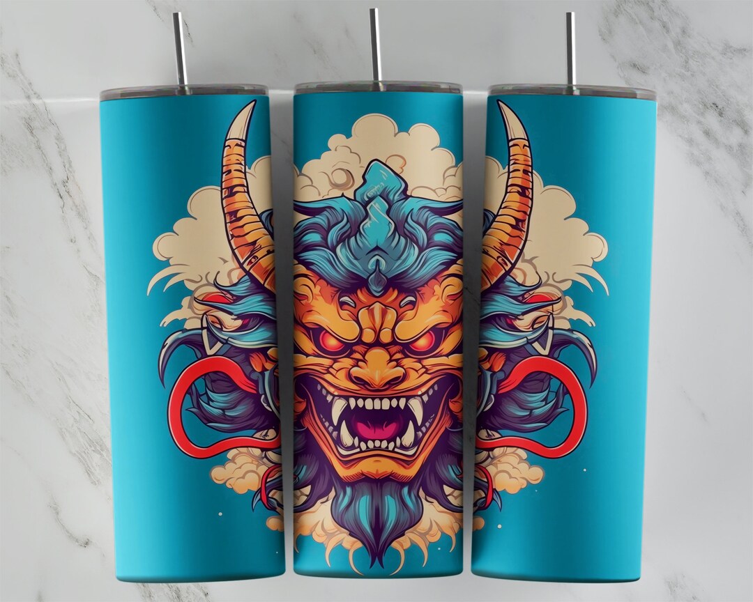 Japanese Oni Tumbler Design, Sublimation Design for 20oz Skinny ...
