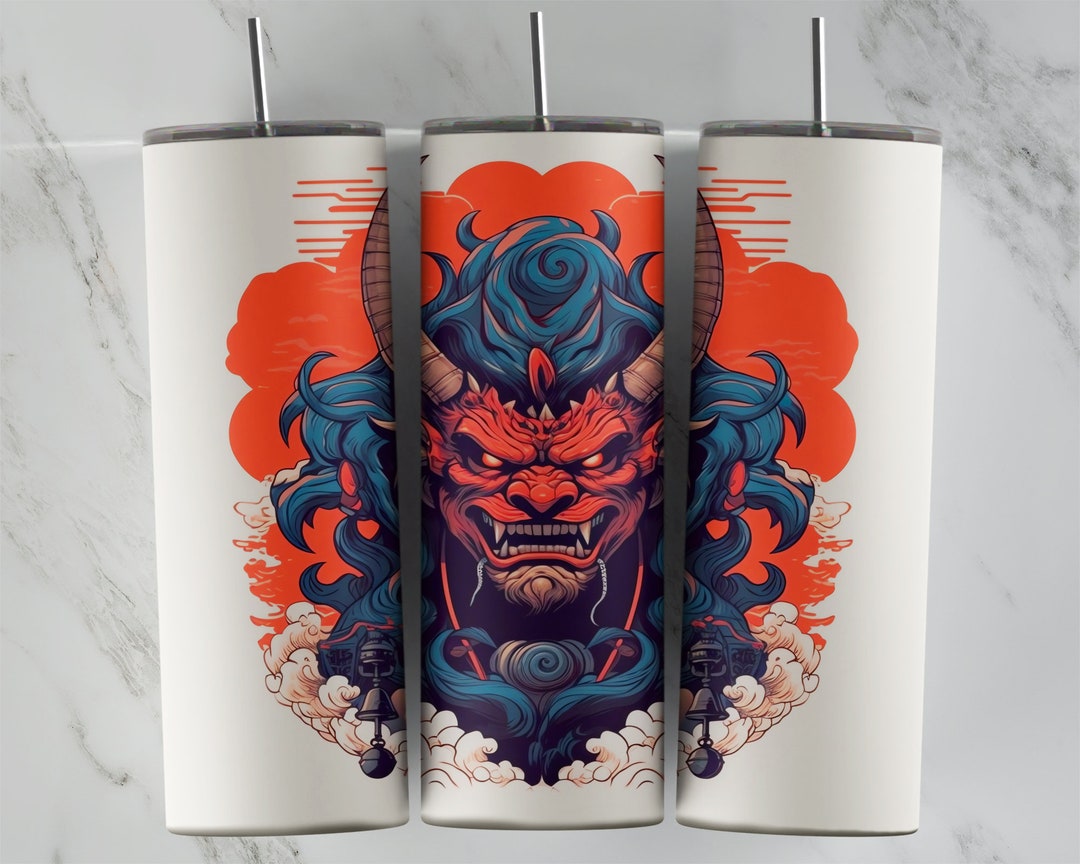 Japanese Oni Tumbler Design, Sublimation Design for 20oz Skinny ...