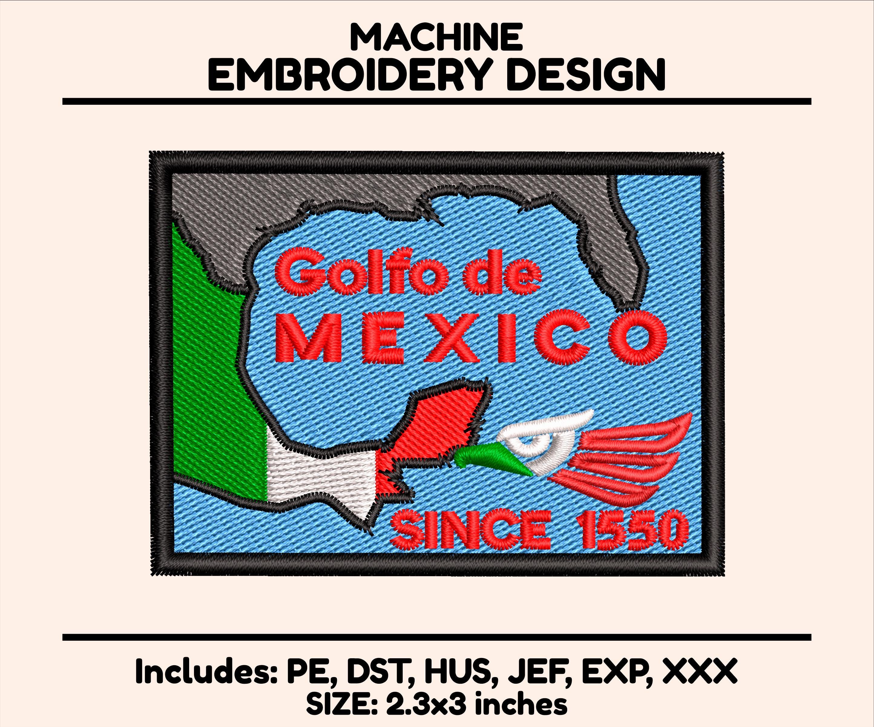 Golfo De Mexico Embroidery Design, Cap Machine Files, Ricoma, Brother ...