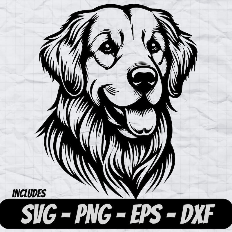 Golden Retriever Svg - Etsy