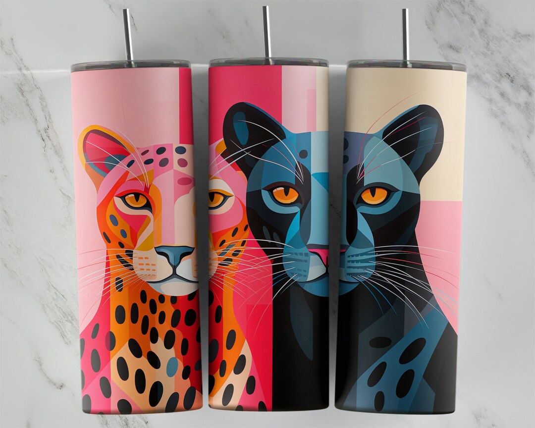 Pink Leopard Sublimation Design for 20oz Skinny Tumblers, Tumbler PNG ...