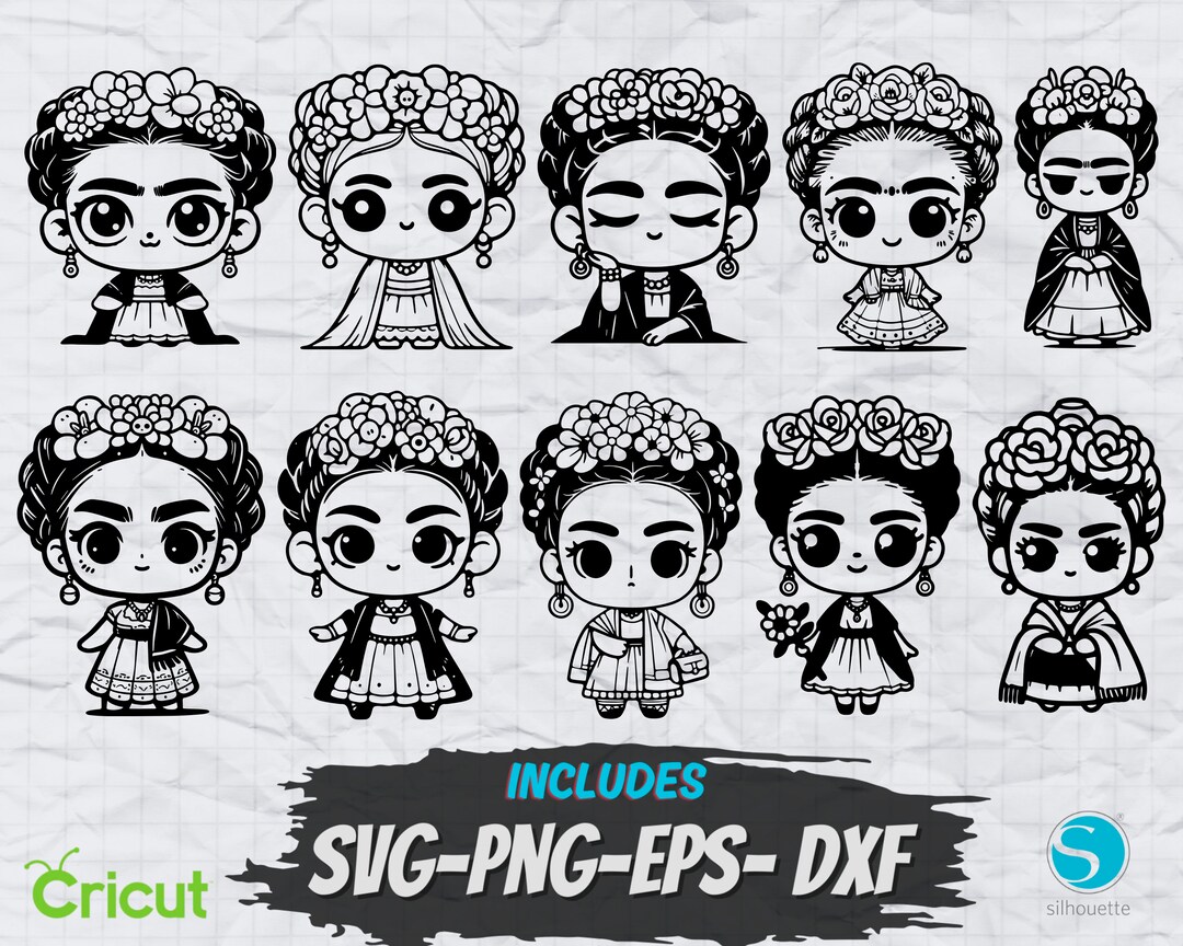 Cute Frida Kahlo Svg Design, PNG Clipart, Sublimation Designs, Cricut ...