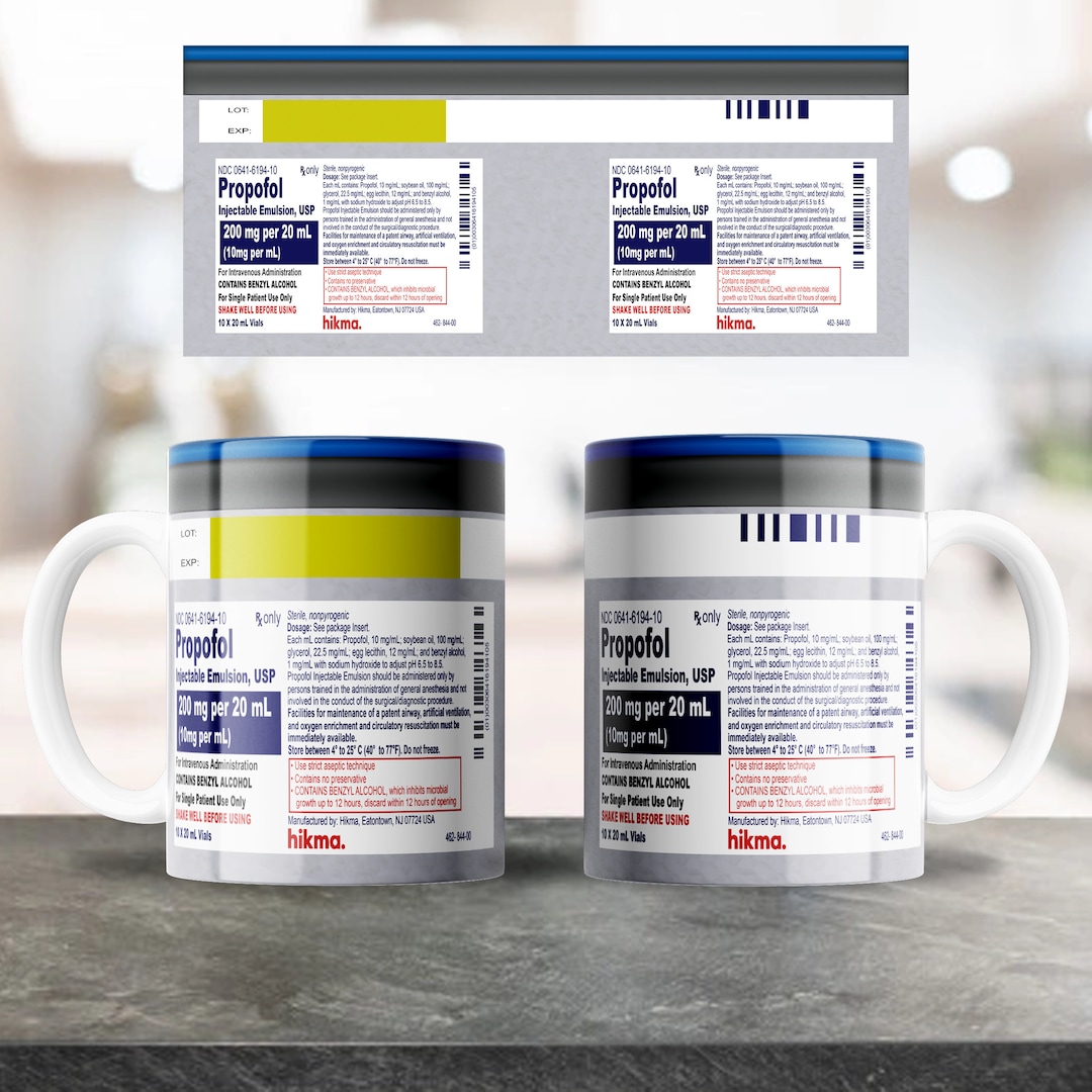 Funny Propofol Mug Design, Sublimation Design for 12 & 15 Oz Coffee ...
