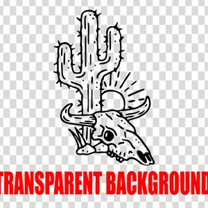 Cactus and Skull SVG Western Desert Clipart PNG, EPS, Dxf Rustic Cowboy ...