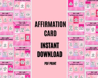 60 Affirmation Cards Digital Download, Mindfulness Affirmations Deck ...