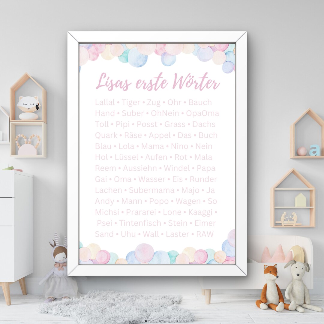 First Words Baby Baby Room Decoration Personalized Wall Decoration for ...